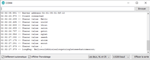 Sending long character strings via BLE • AranaCorp