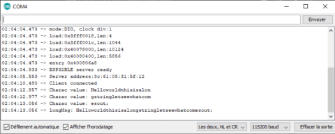 Sending long character strings via BLE • AranaCorp