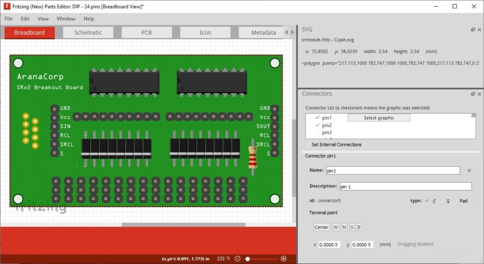 Creating (more beautiful) components in Fritzing • AranaCorp