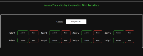 Control 8 relays using ESP32 and a web interface • AranaCorp