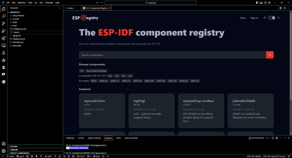 Programmer Un Esp32 Avec Vscode Et Esp Idf • Aranacorp